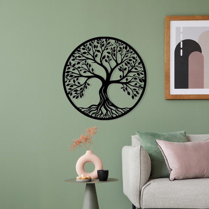 Tree of Life Metal Wall Art, Boho Spiritual Decor, Living Room ...
