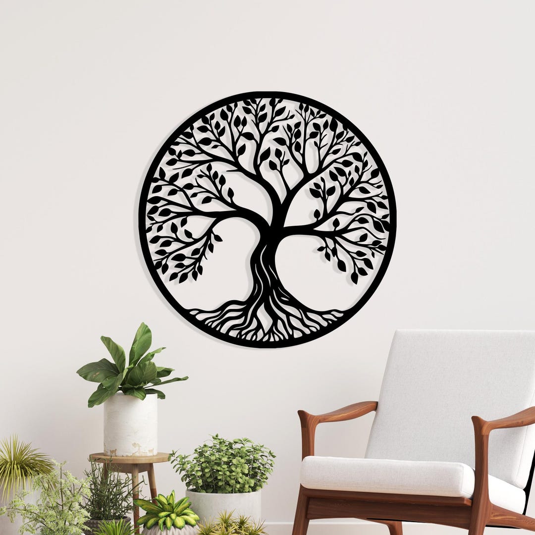 Tree of Life Metal Wall Art, Boho Spiritual Decor, Living Room ...