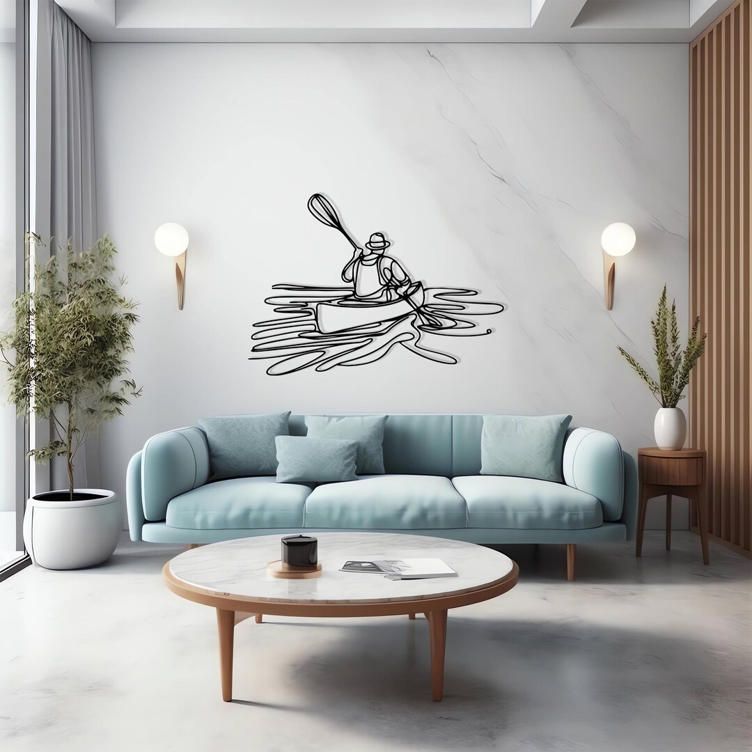 Kayaker Metal Wall Art, Unique Birthday Gift, Home Decor Wall Art for ...