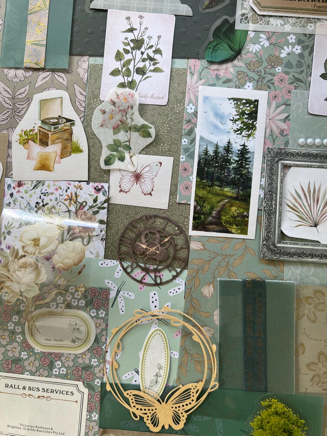 Forest Green Ready Made Bundle: Craft Supplies and Ephemera - Etsy
