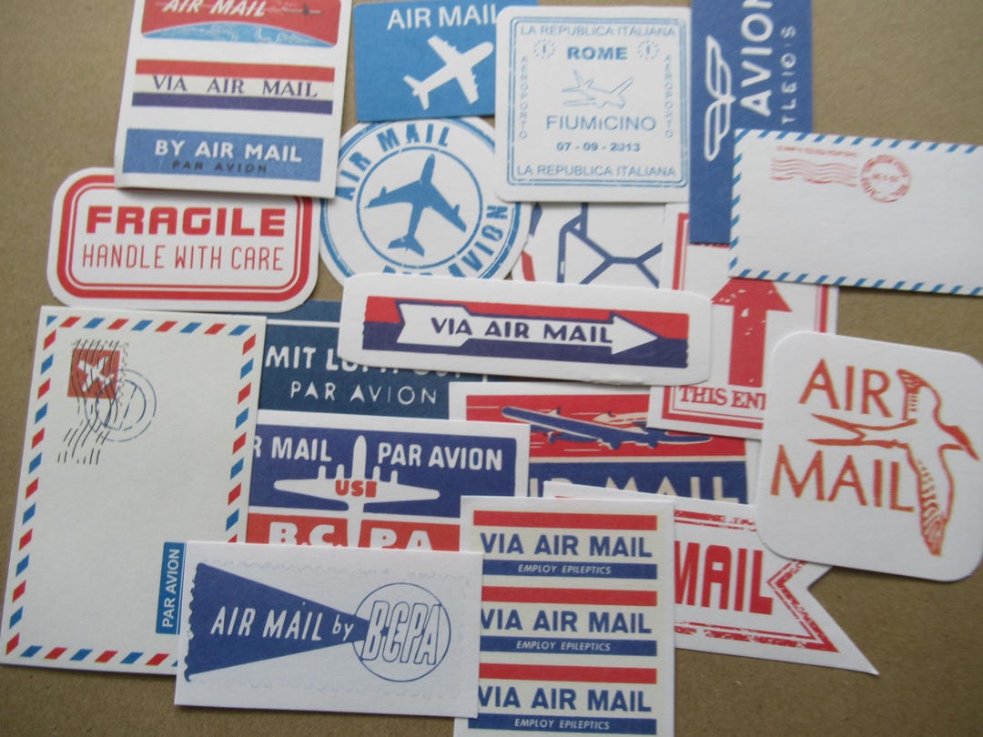 Vintage Label Air Mile Stickers: Craft Supplies and Ephemera - Etsy