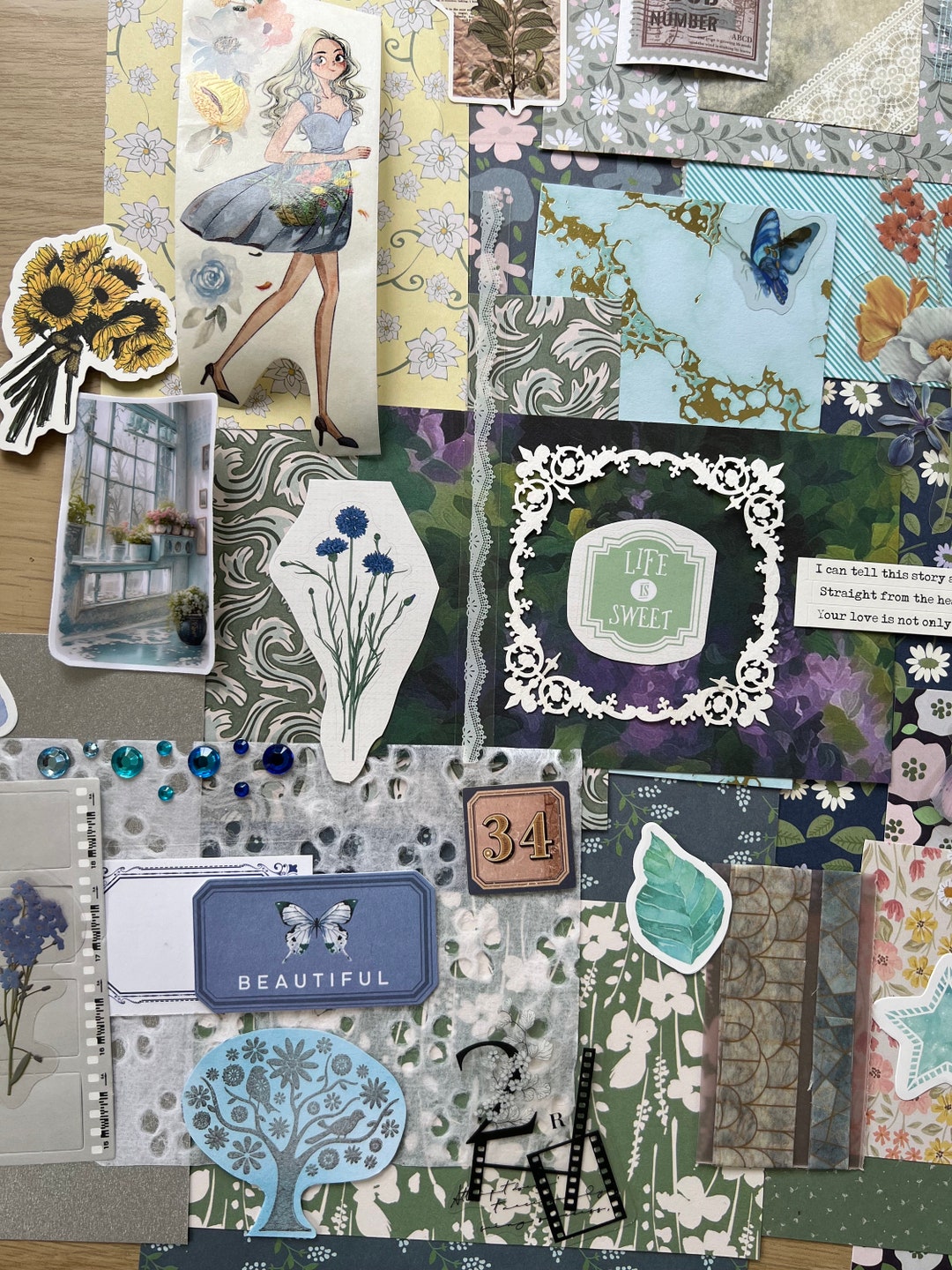 Botanical Ready Made Craft Pack for Scrapbook, Journal and Card Making ...
