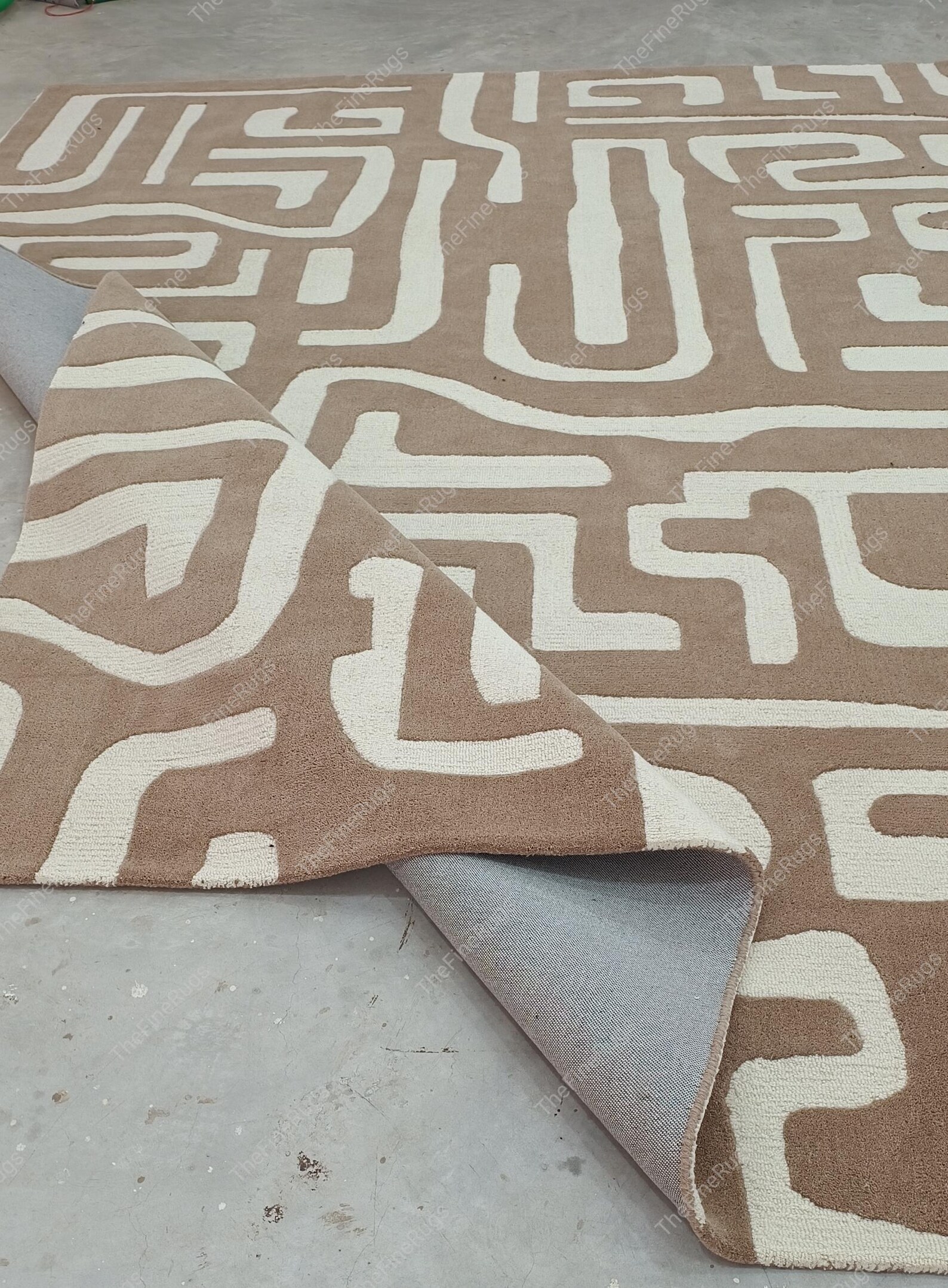 Unique Maze Abstract Hand Tufted Rug 100% New Zealand Wool Made Area ...