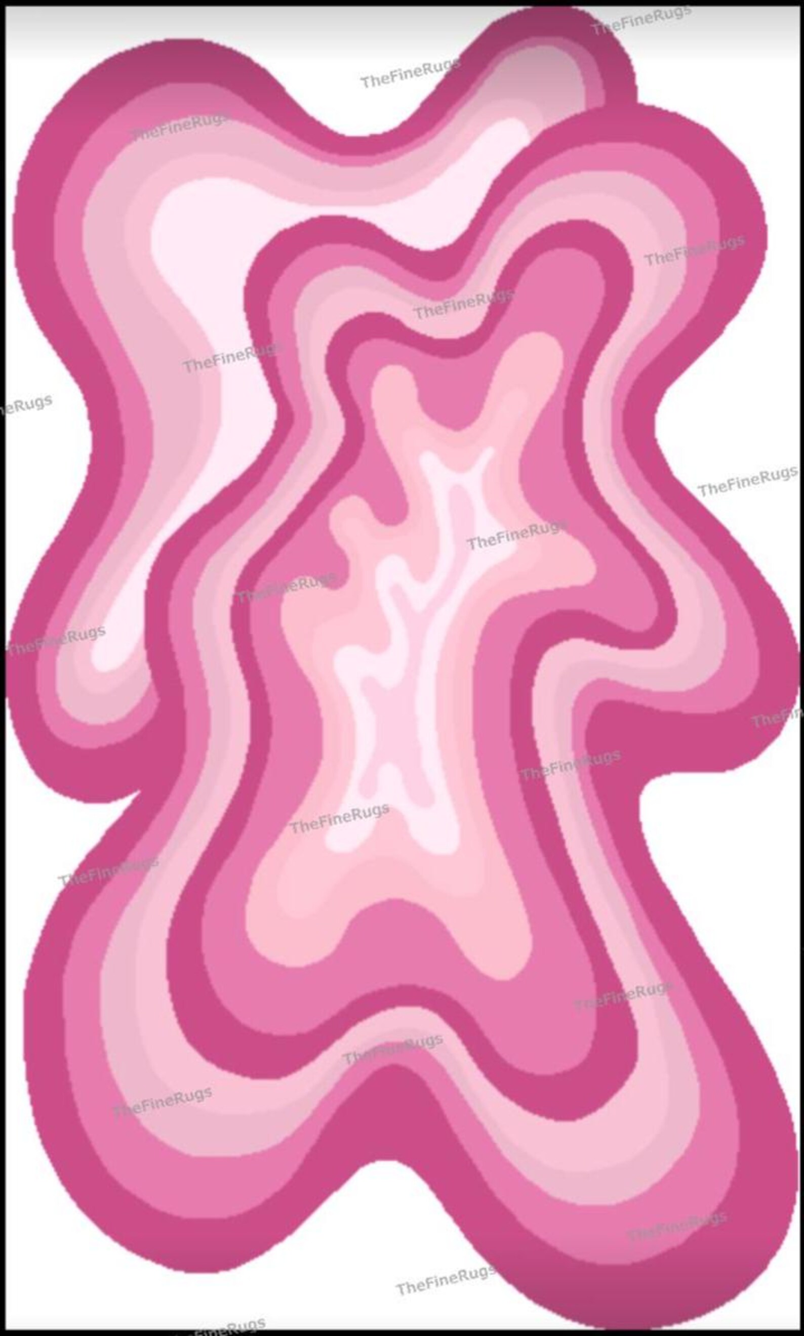 New Pink Irregular Shaped Hand-tufted Rug, 100% New Zealand Wool ...