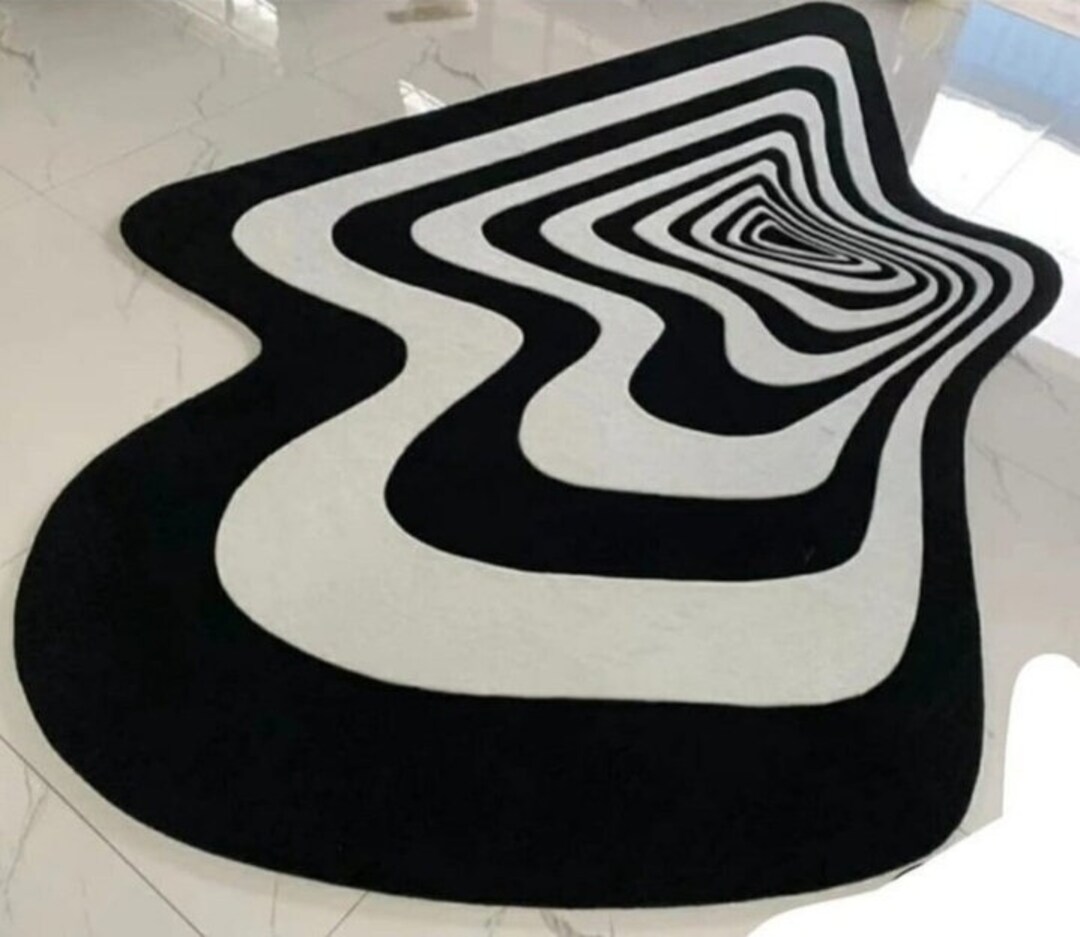 Irregular Shaped Tufted Rug, Custom Tufted Illusion Rug, Handmade ...