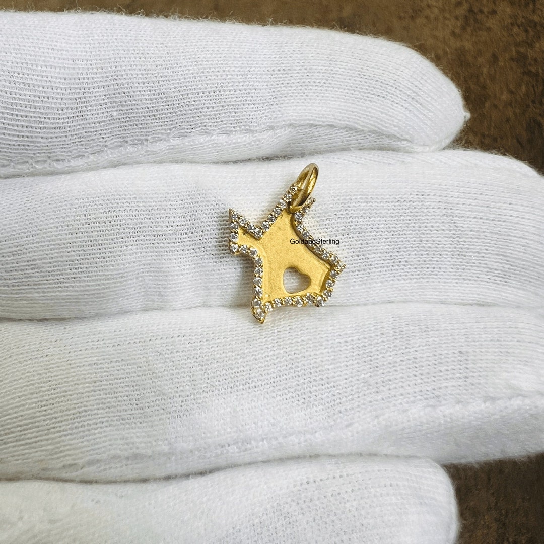 14k Solid Gold Texas Flag Diamond Pendant, Beautiful TEXAS Yellow Gold ...