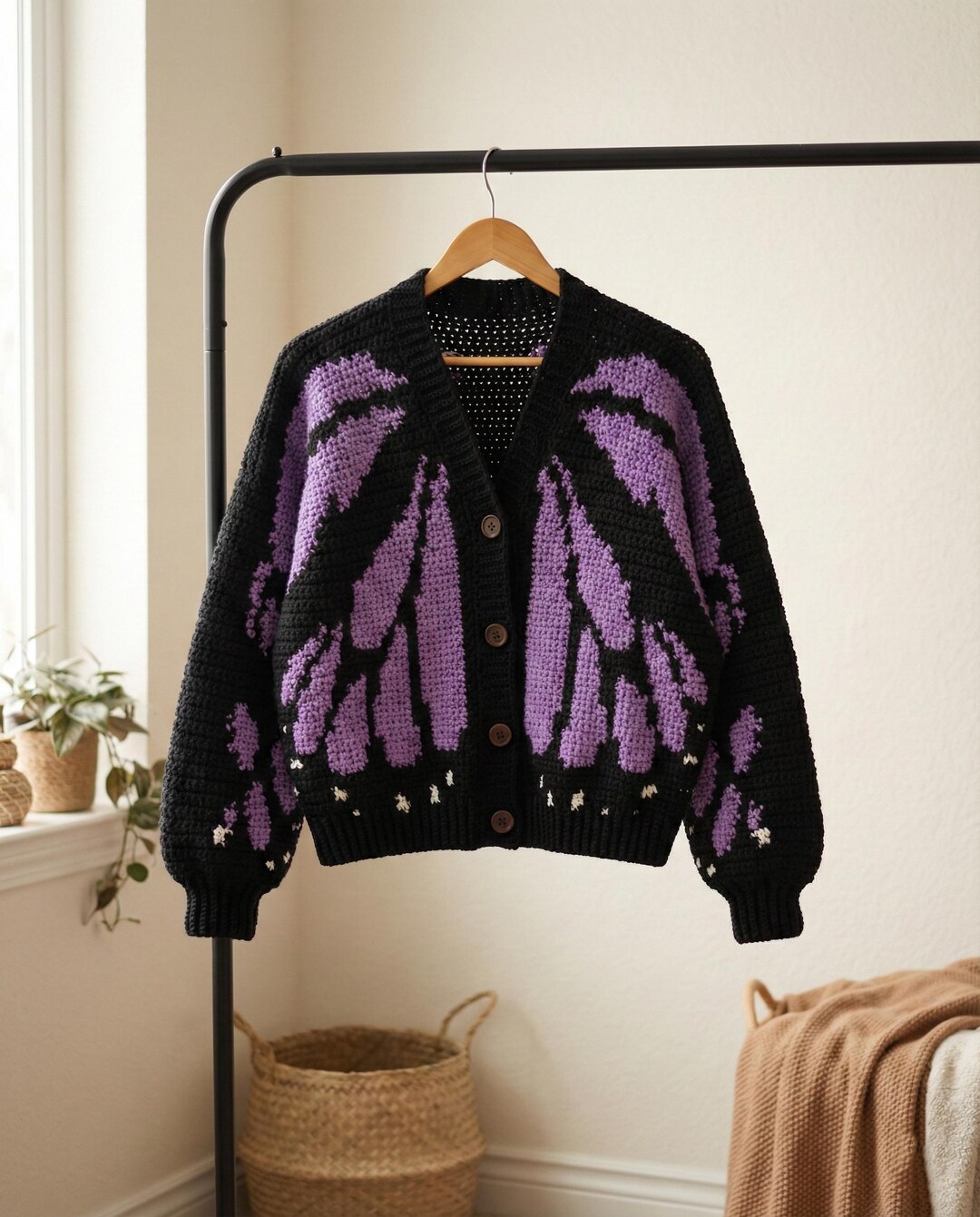 Butterfly Wing Cardigan Crochet Pattern PDF | Colorwork Charts ...