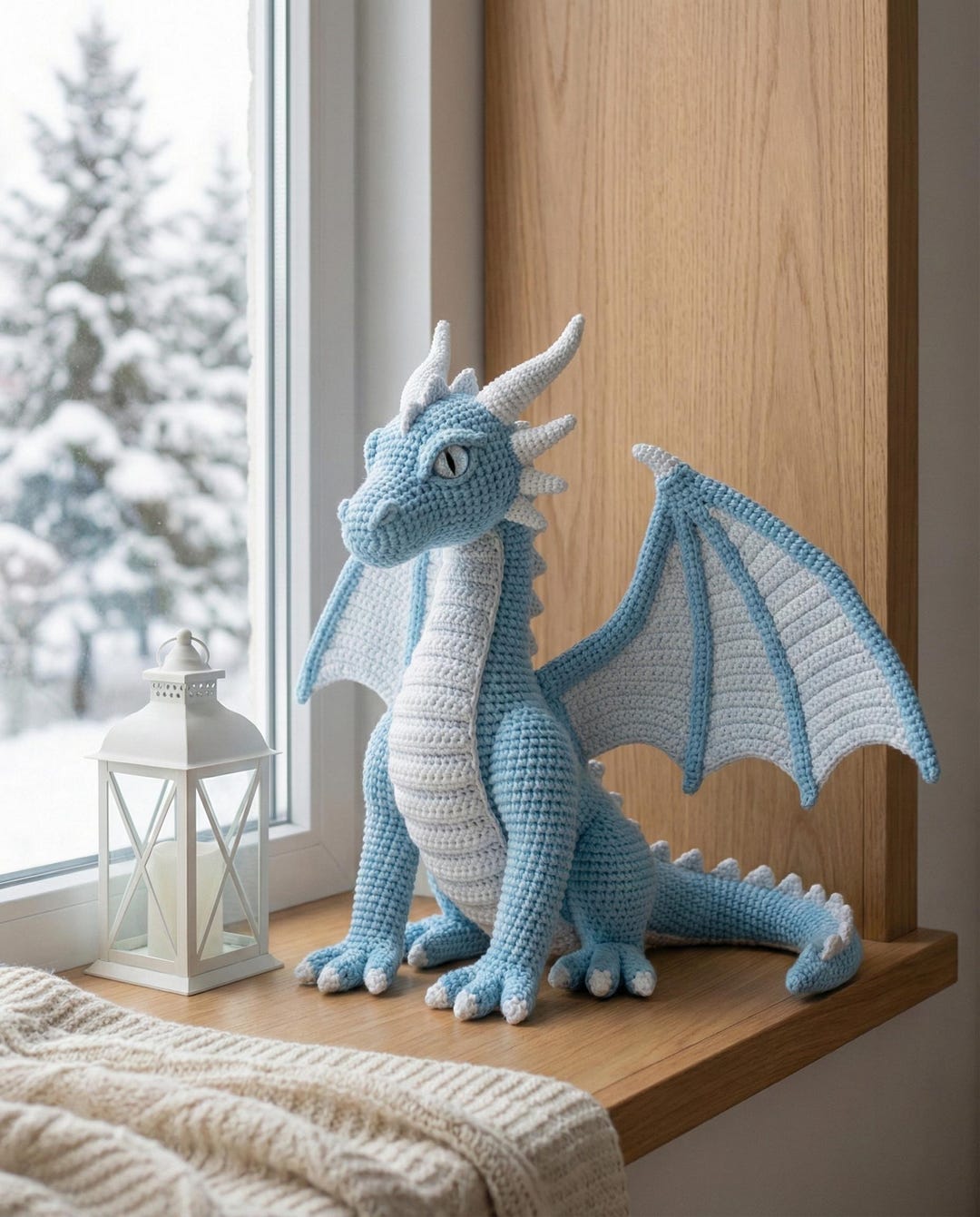 Armored Ice Dragon Crochet Pattern PDF, Waffle Texture Amigurumi ...