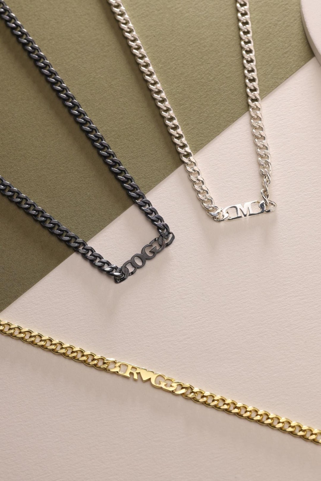 Connell Style Flat Cut Stainless 925 Sterling Silver Curb Chain ...