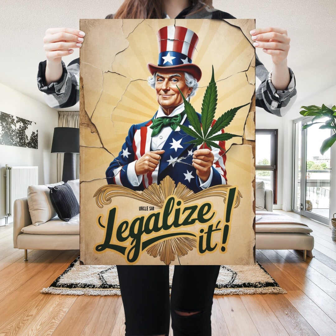Vintage Marijuana Poster, Retro Bohemian Wall Art, Legalize It Poster ...