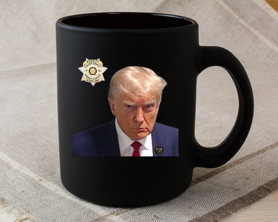 Donald Trump Mugshot Black Coffee Mug - Unique Presidential Collectible ...