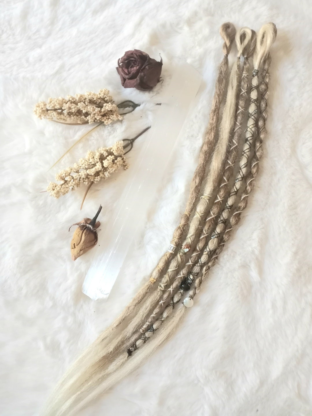 Decorated Blonde Faux Locs, Accent Set, Temporary Dreadlocks, SE ...