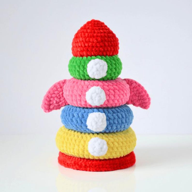 Space Shuttle - Stacking Toy- Crochet Baby Toys Montessori Rainbow ...