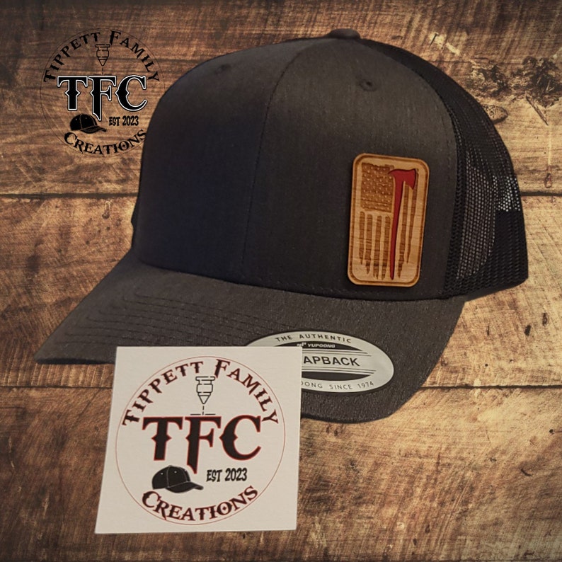 Thin Red Line Hat Custom Gray and Black Firefighter Support Cap With ...