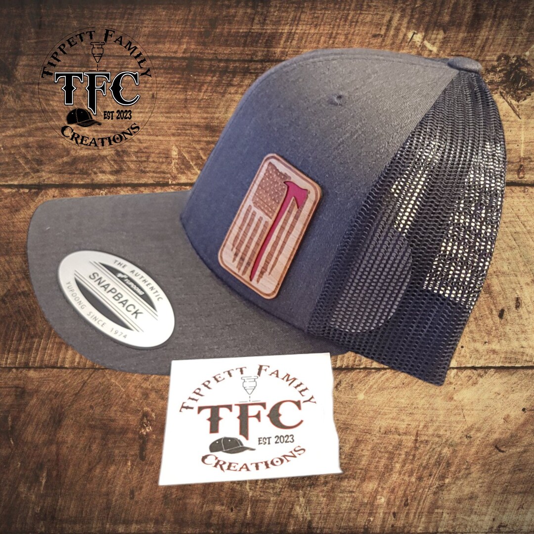 Thin Red Line Hat Custom Gray and Black Firefighter Support Cap With ...