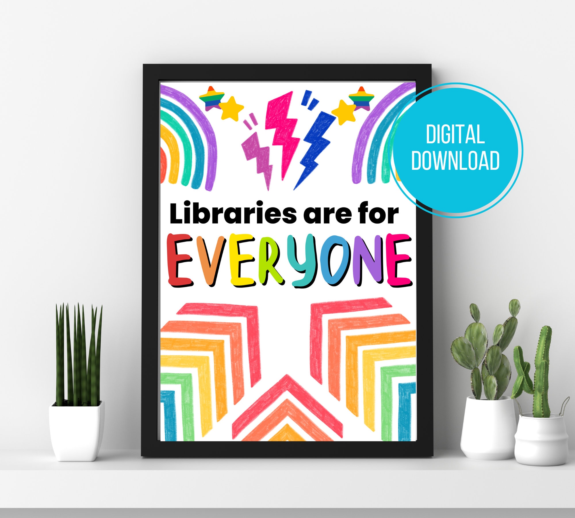 Libraries Are for Everyone Poster, School Library Classroom Poster ...