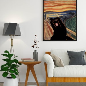 Cat Print Vincent Edvard Munch, Cat Print, the Scream Cat Poster, Cat ...