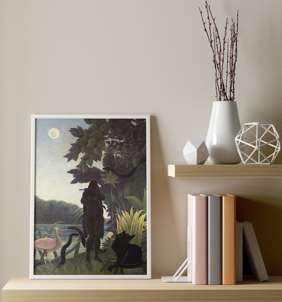 Cat Print Rousseau, Vincent Van Gogh, Monet Waterlily Cat Print, Cat ...