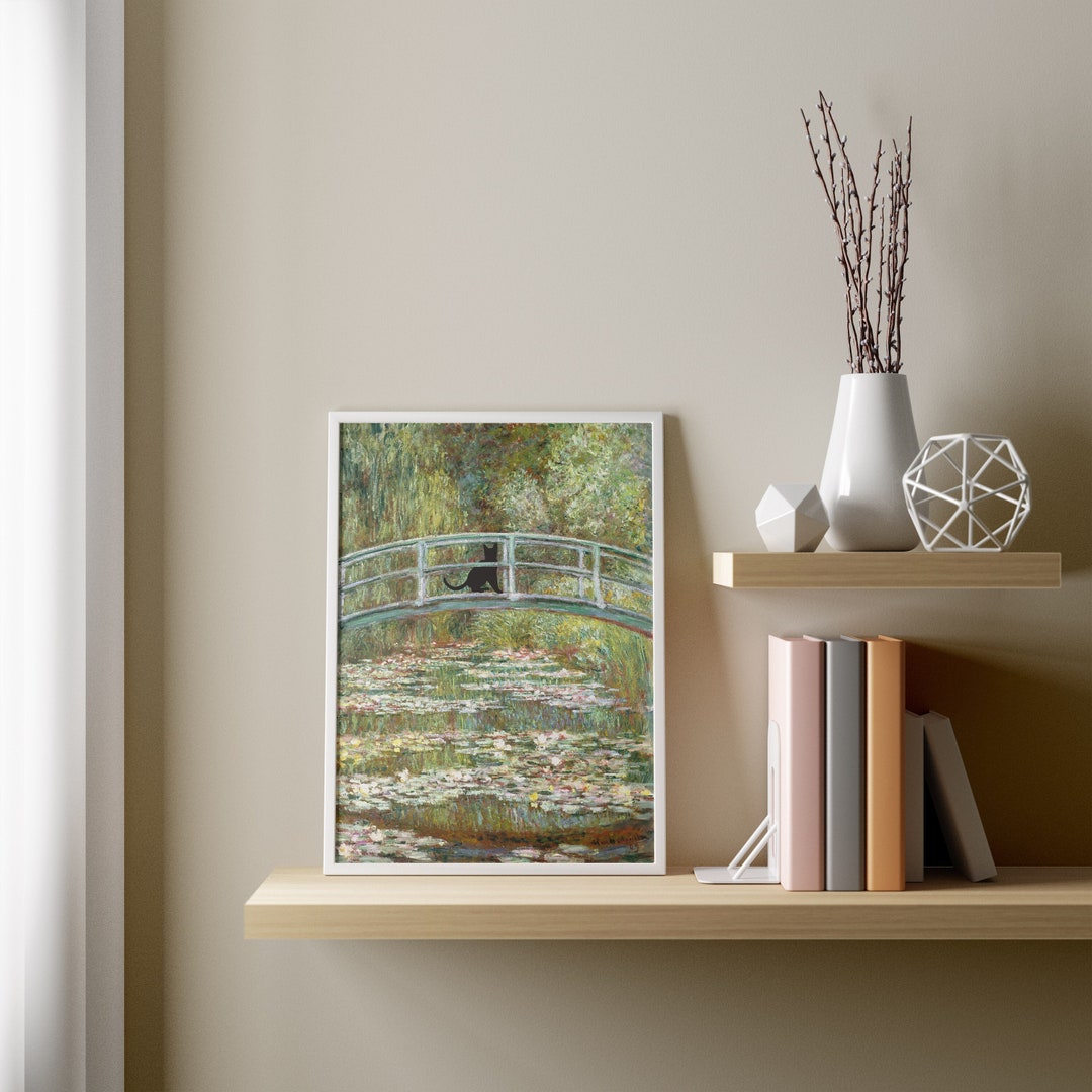 Monet Cat Pictures, Waterlily Cat Art, Floral Cat Art, Cat Poster Monet ...