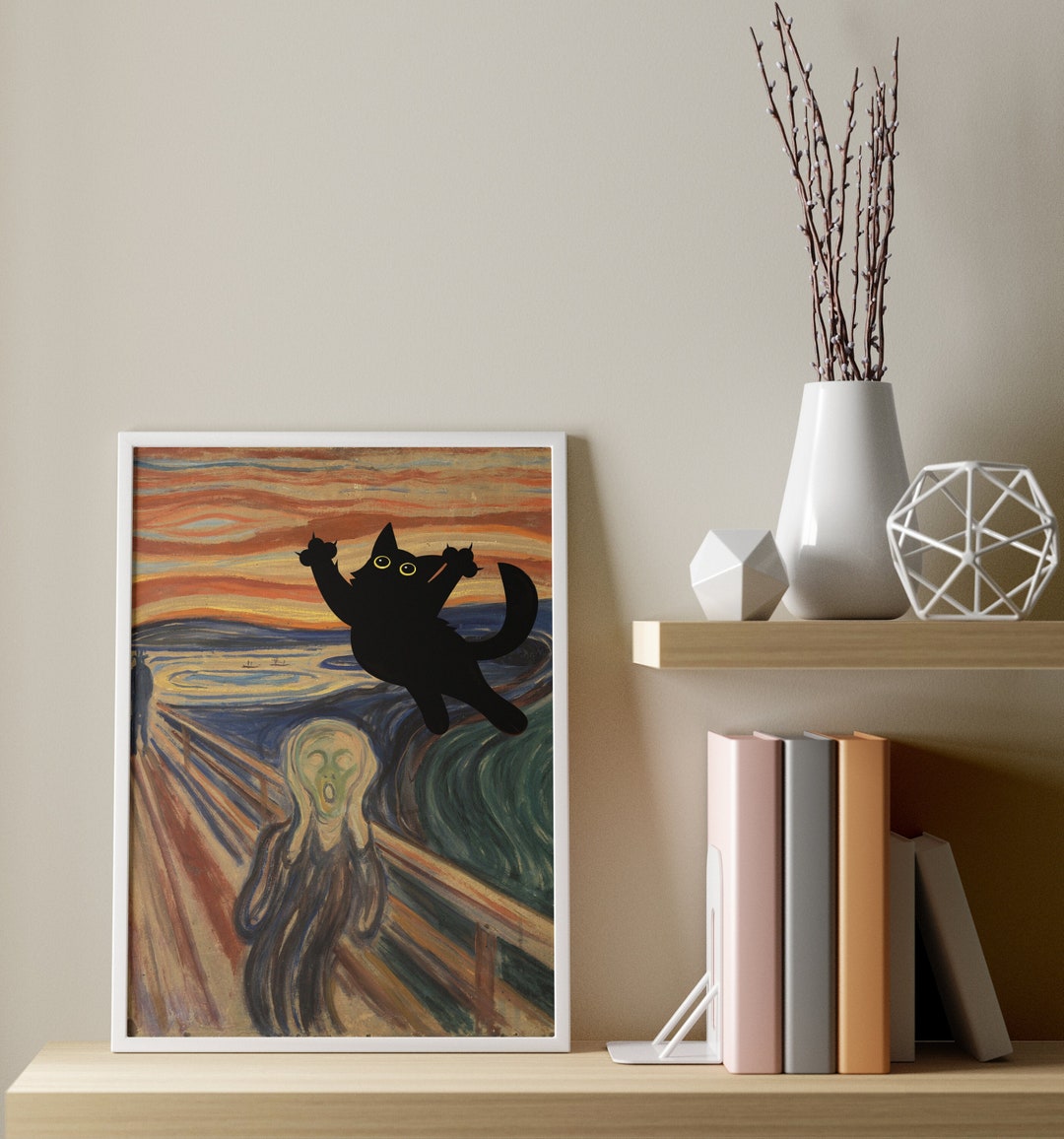 Cat Print Vincent Edvard Munch, Cat Print, the Scream Cat Poster, Cat ...