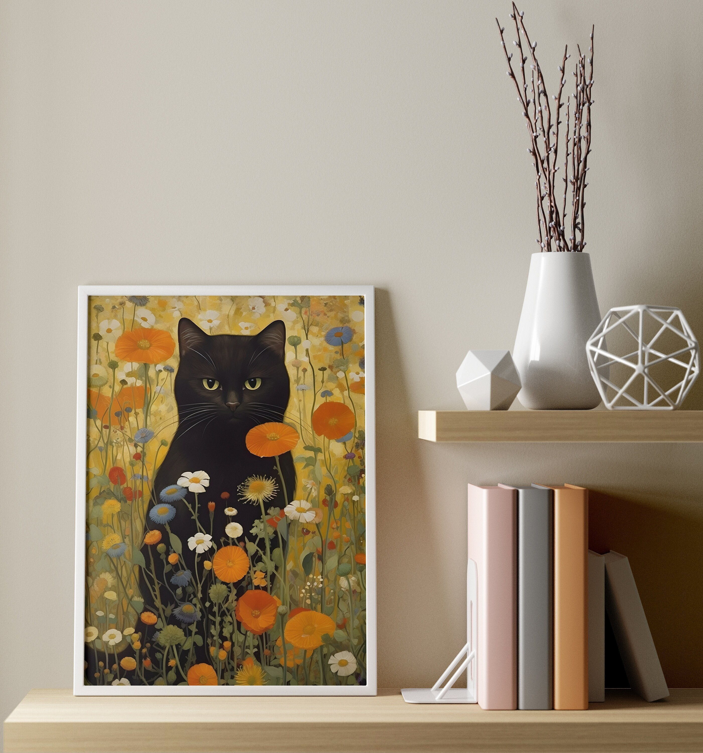 Klimt Black Cat, Gustav Klimt Cat, Monet Waterlily Cat Print, Gustav ...