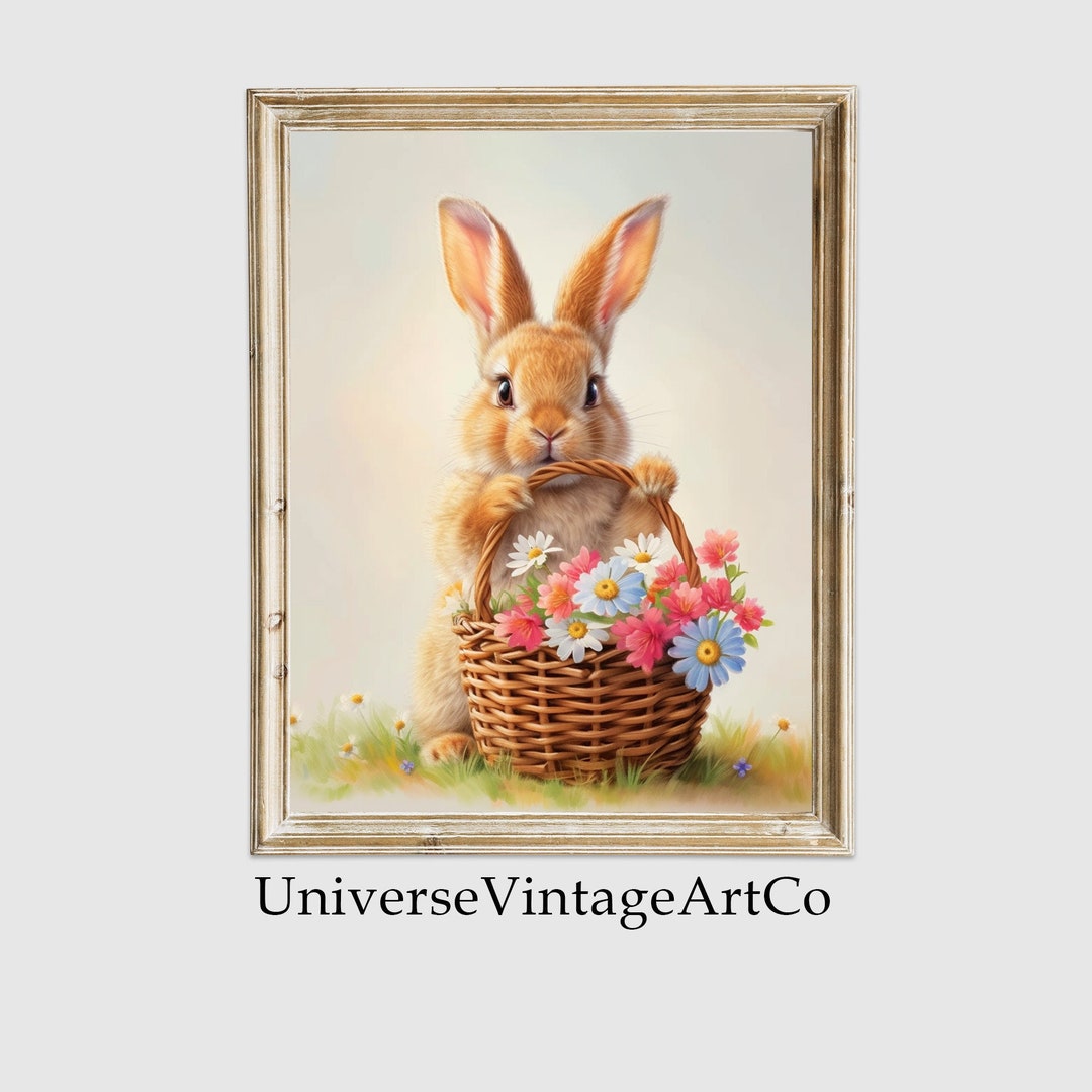 Bunny Rabbit Spring Decor, Farmohouse Decoration, Spring Print Spring ...