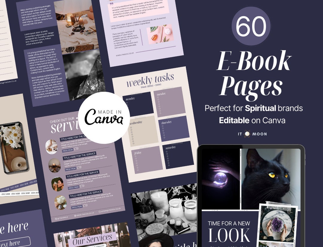 60 Spiritual E-book Pages | Magical E-book Templates | Witch & Wizards ...