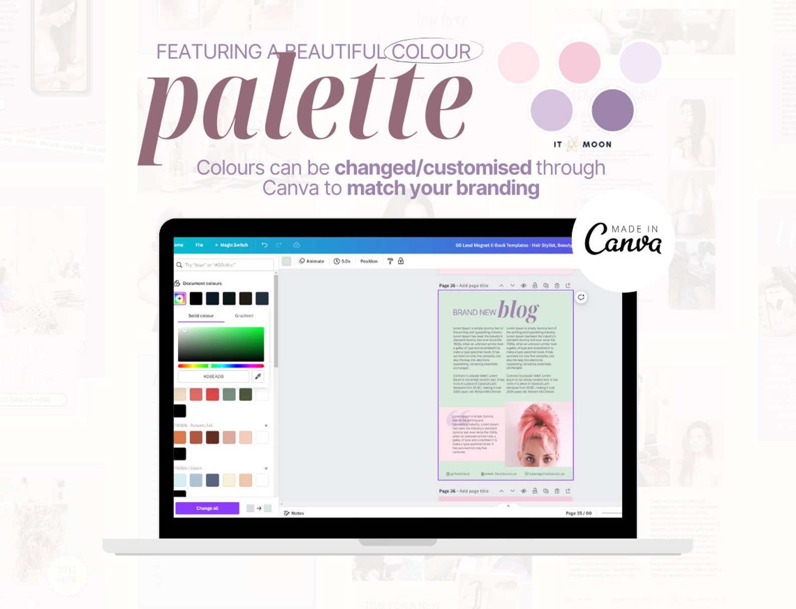 60 Hair Stylist E-book Pages | Beauty E-book Templates | Hair Salon ...