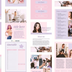 60 Hair Stylist E-book Pages | Beauty E-book Templates | Hair Salon ...