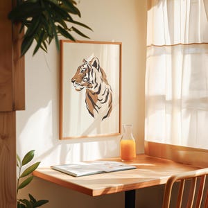 Tiger Print, Tiger Wall Art, Tiger Poster, Living Room Art, Office ...