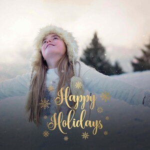 Overlay PNG Christmas Text on TRANSPARENT Background, Digital Gold ...