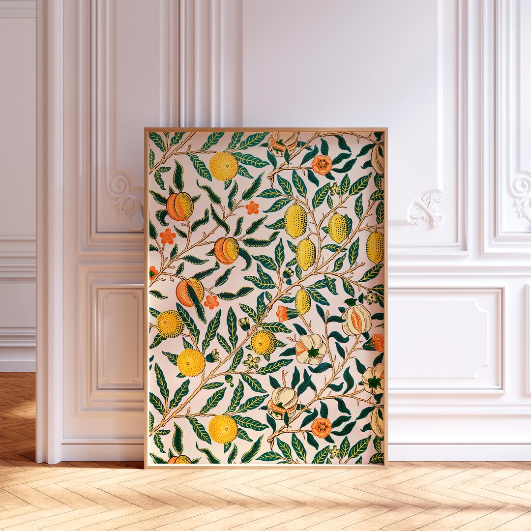 Vintage Fruit Poster, Kitchen Wall Art, Lemon Art Print, Retro Citrus ...