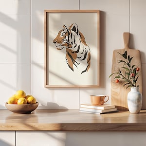 Tiger Print, Tiger Wall Art, Tiger Poster, Living Room Art, Office ...