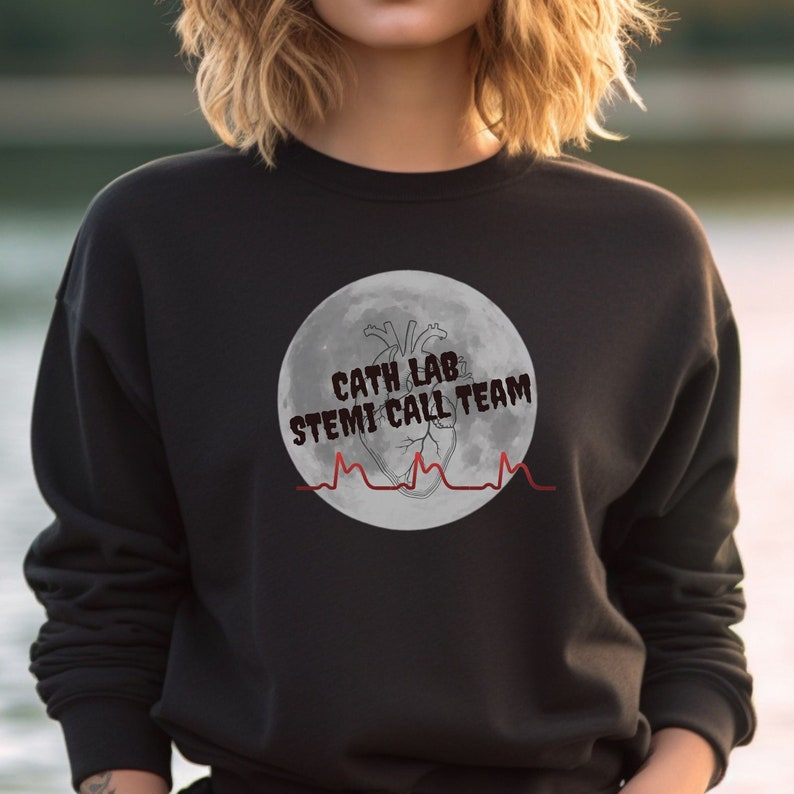 Cath Lab Sweatshirt Funny, STEMI Call Team Shirt, Spooky Full Moon ...