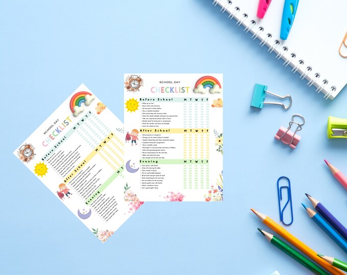 School Day Checklist - Etsy Canada
