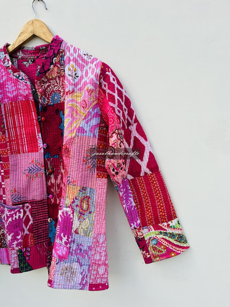 Handmade Patchwork Jacket, Hand Stitched Cotton Patchwork Jacket ...