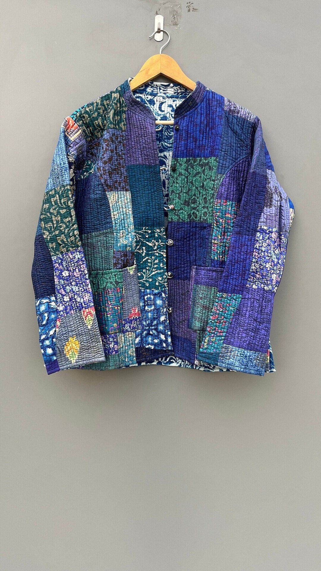 Silk Matching Handmade Patchwork Jacket Gift for Her Women's Clothing ...