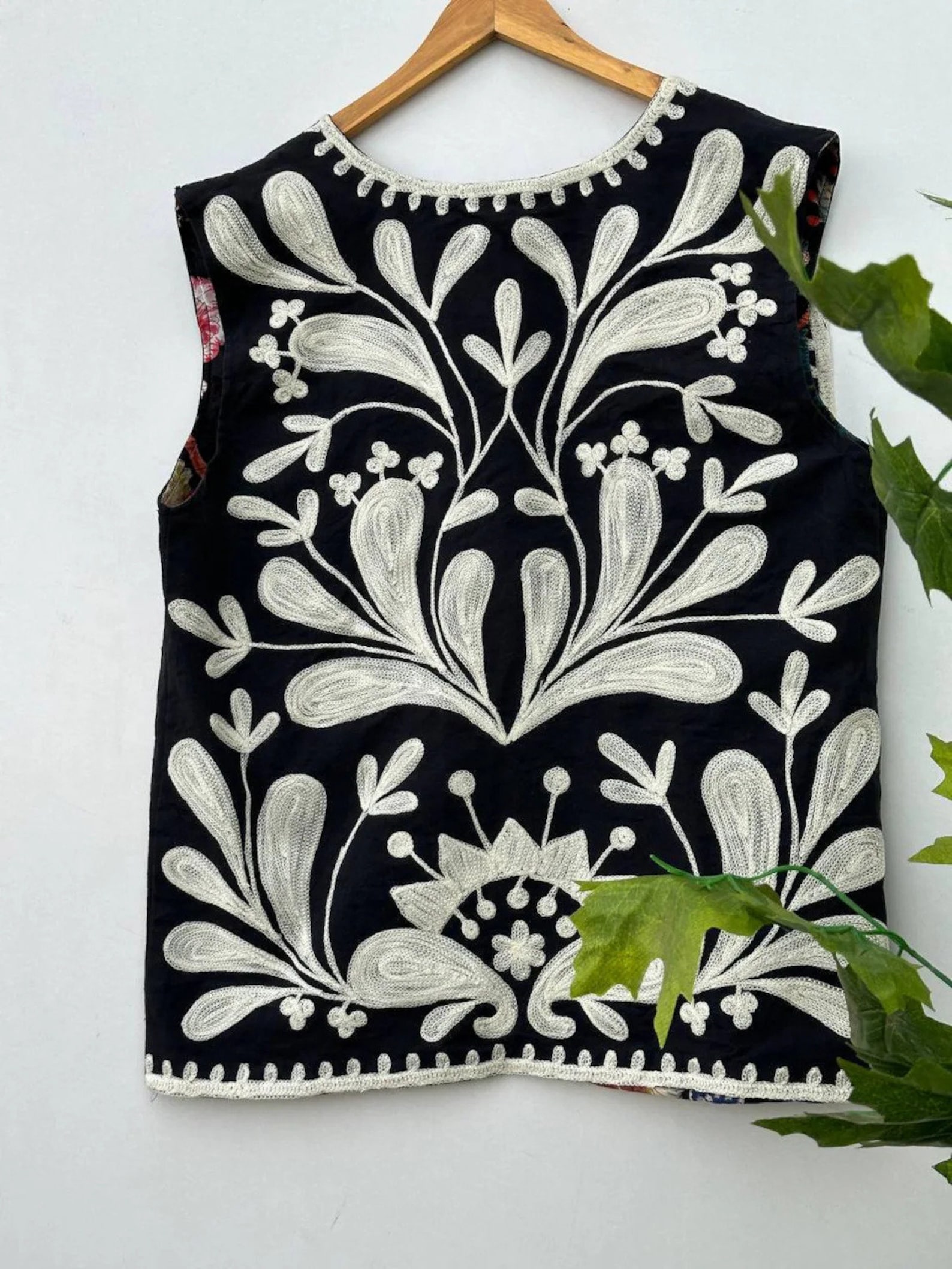 Suzani Hand Embroidery Cotton Vest, Gift for Her, Embroidery Vest - Etsy