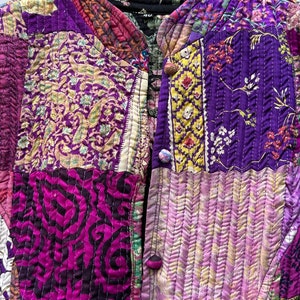 Womens Patchwork Jacketvintage Colourful Printed Outerwear Loose Fit ...