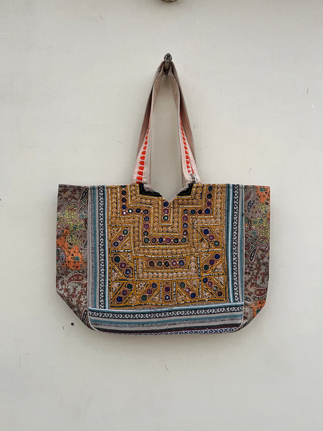 Vintage Patchwork Bag Assorted Design Handmade Cotton Bag Tote Bag ...