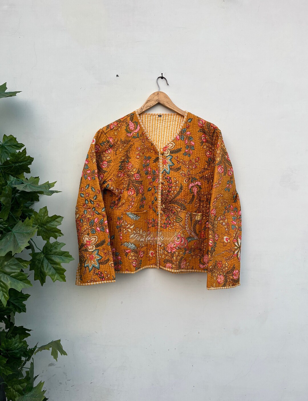 Indian Quilted Cotton Jacket: Hand Block Print Reversible Coat - Etsy