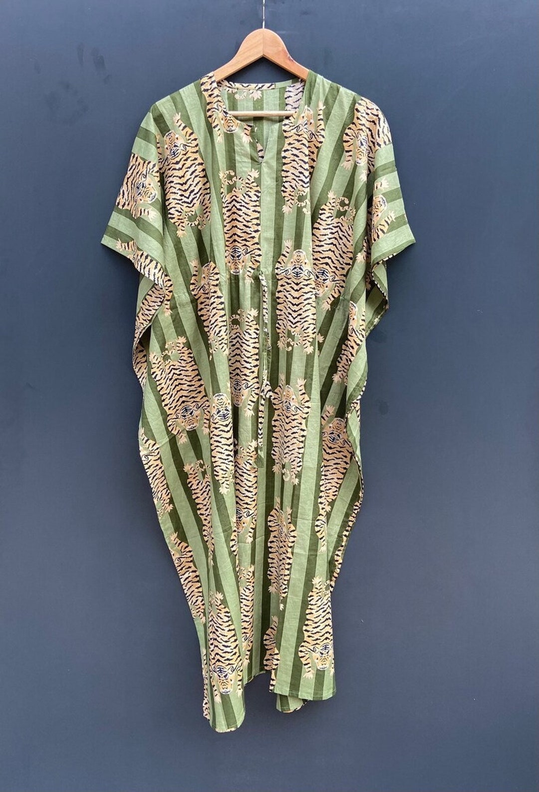 Summer Frida Kahlo Kaftan, Cotton Summer Wear, Holiday, Beach Cover Up ...