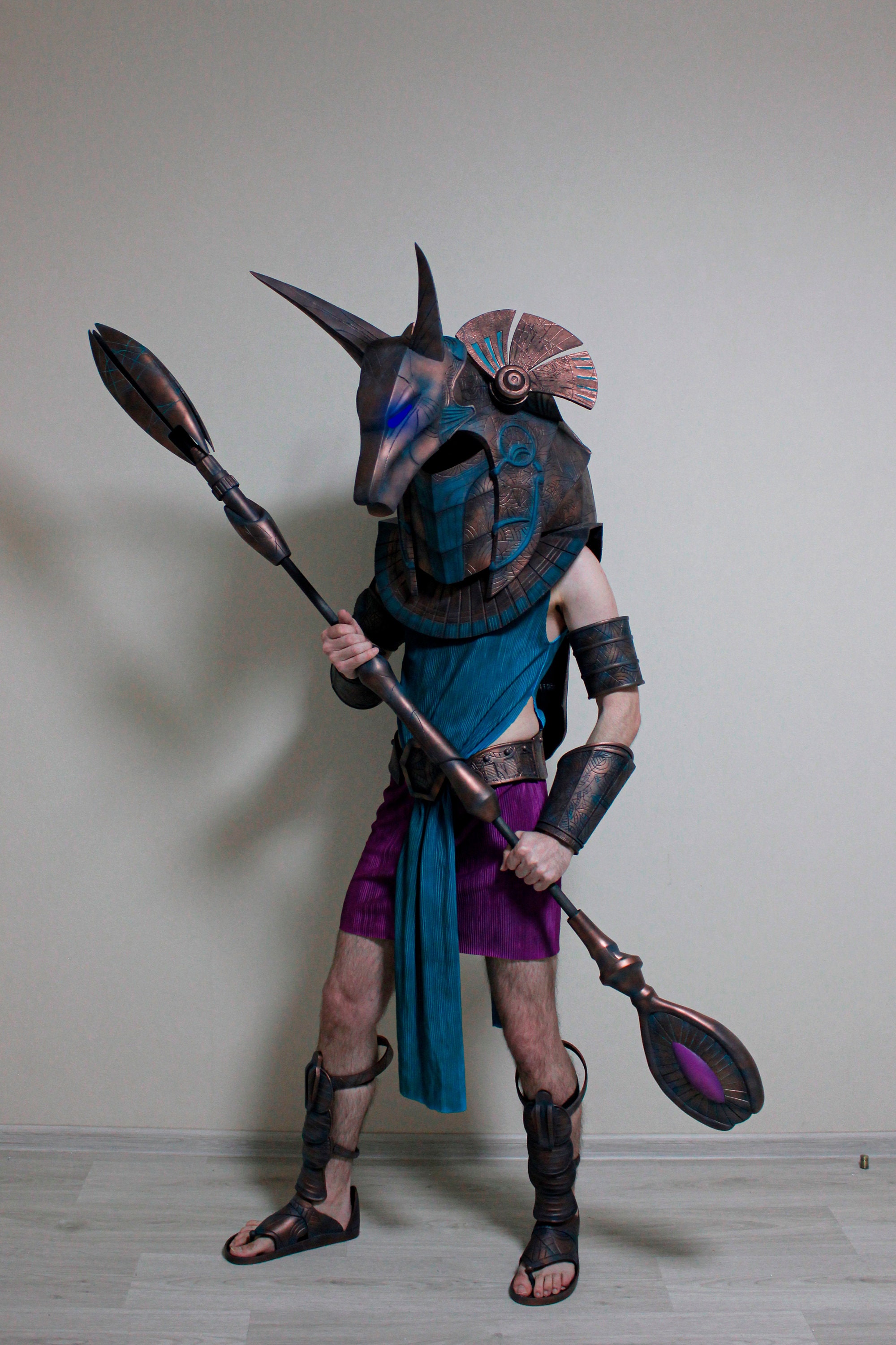 Stargate Anubis Guard Helmet Ma'tok Staff Replica SG1 Cosplay Costume ...