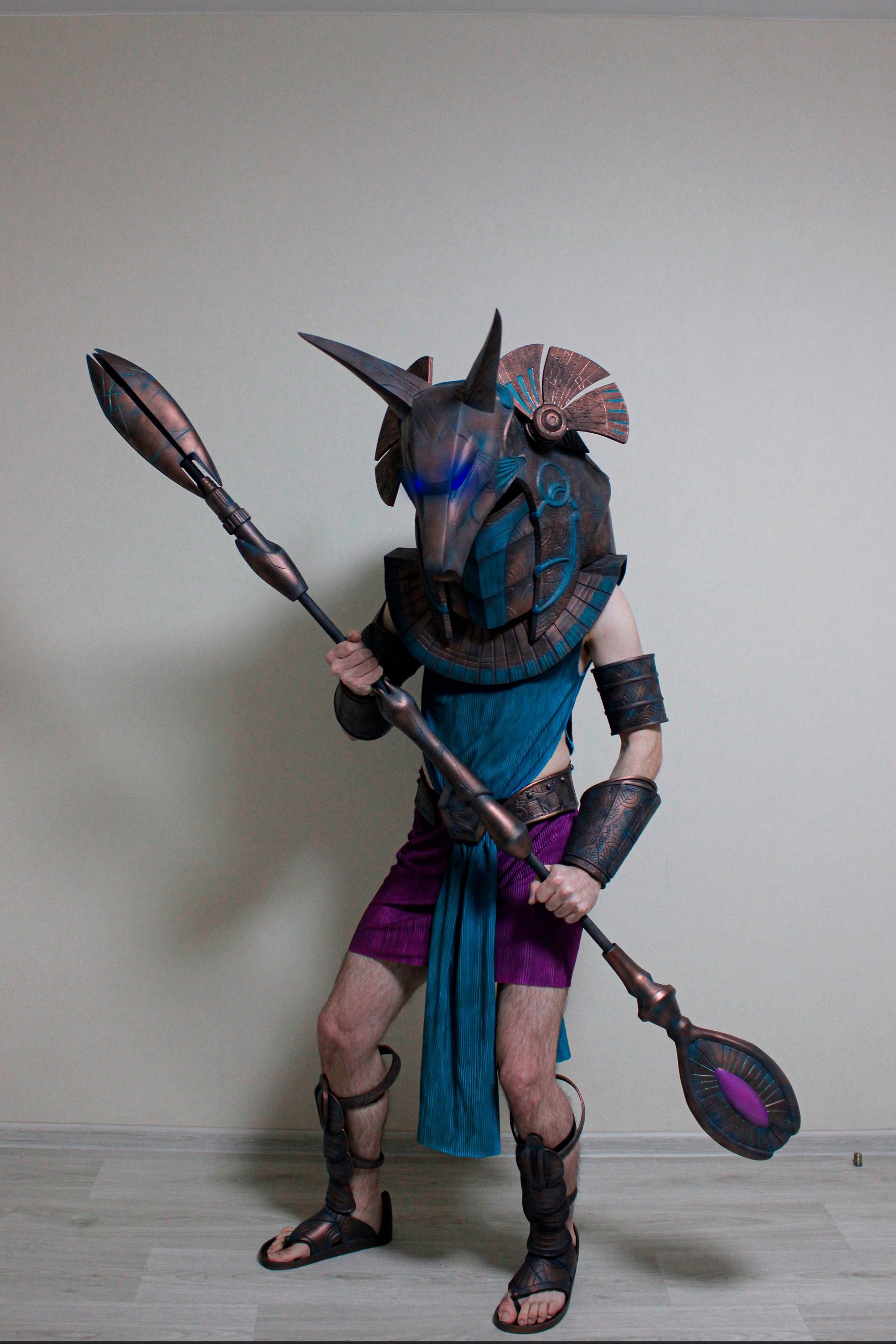 Stargate Anubis Guard Helmet Ma'tok Staff Replica SG1 Cosplay Costume ...