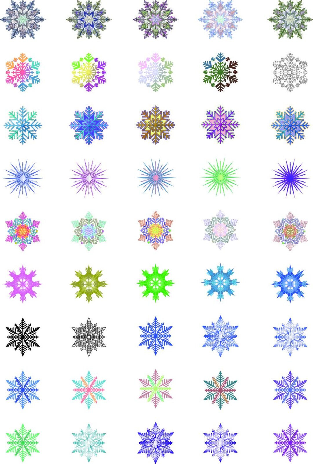 Snowflake Varieties Digital Download All-in-one Bundle, .dxf, .pdf ...