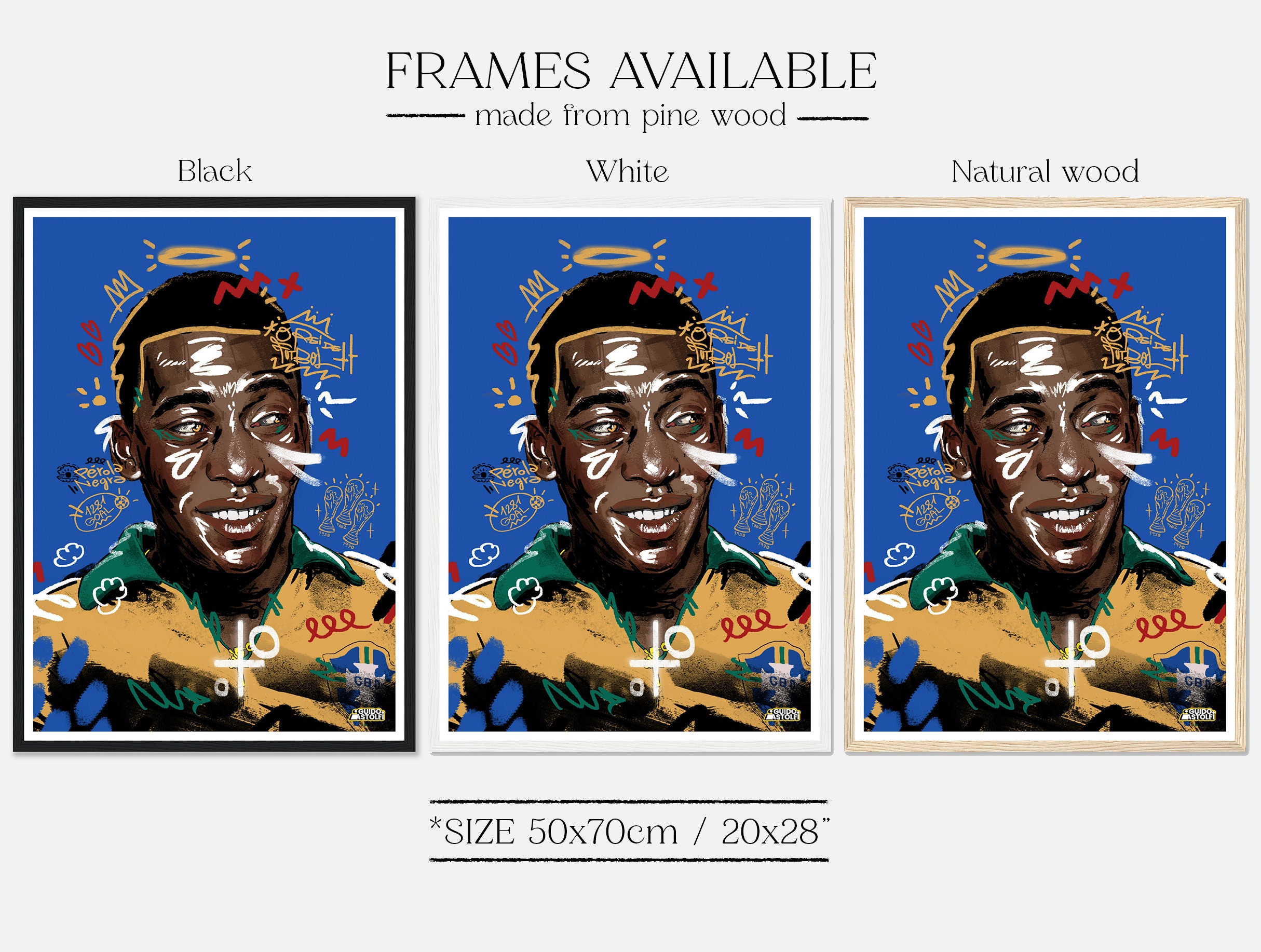 Poster Pelé Illustration Football Prints Pelè Poster Wall Art Pelè Art ...