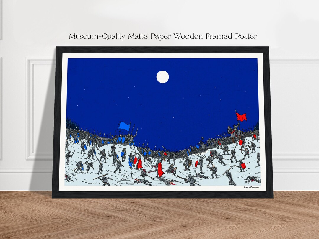 Poster Medieval Battle Wall Art Knights Wall Decor Winter Art Winter ...