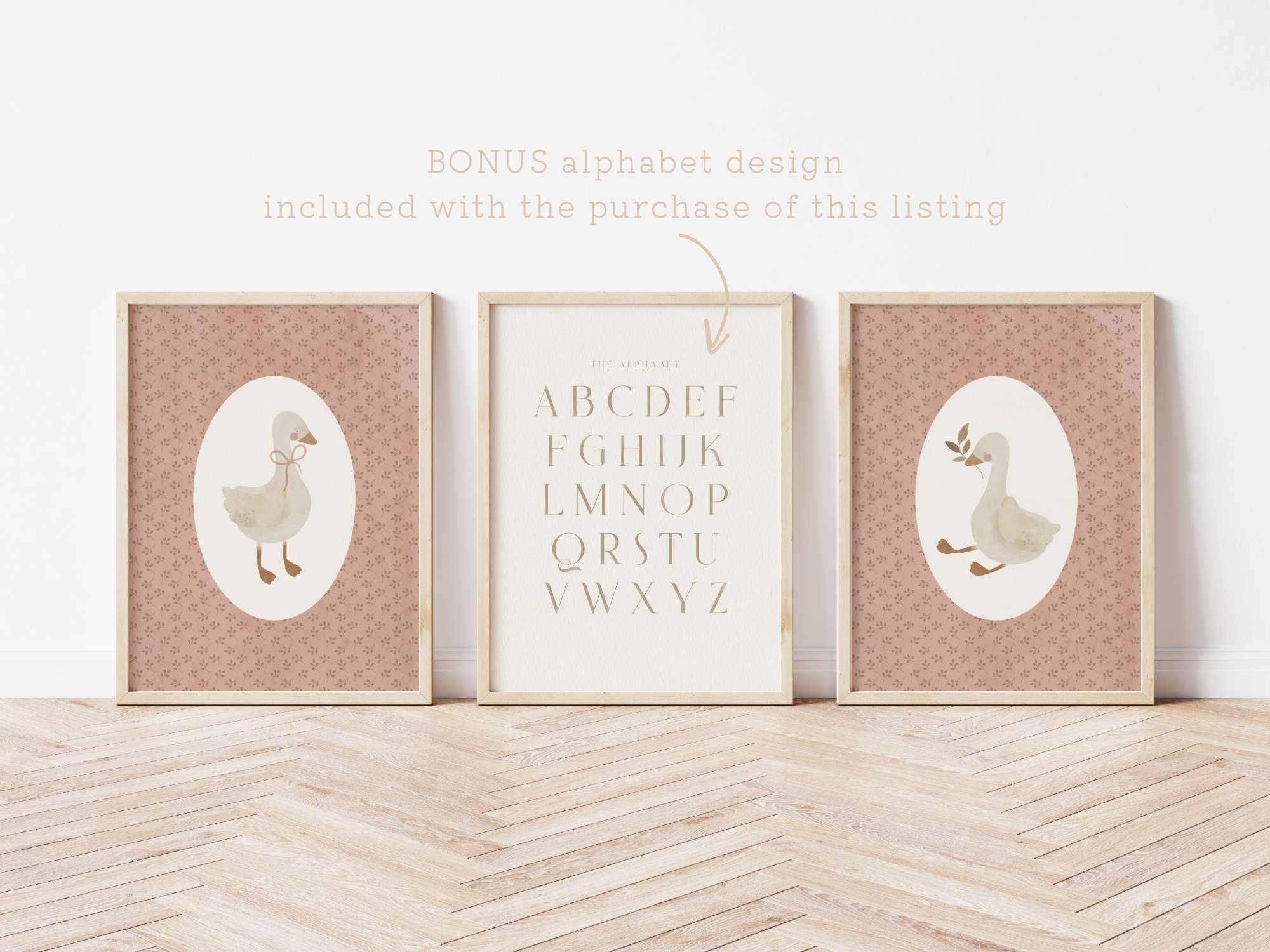 Antique Storybook Geese, Silly Goose Print Set, Printable Alphabet ...
