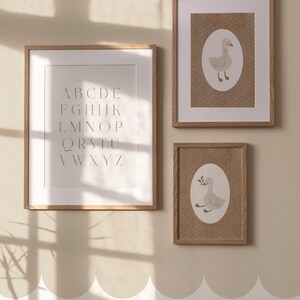 Antique Storybook Geese, Silly Goose Print, Printable Neutral Alphabet ...