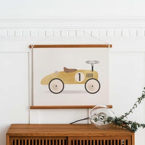 Mustard Yellow Toy Race Car Printable, Yellow Vehicles for Boy's Room ...